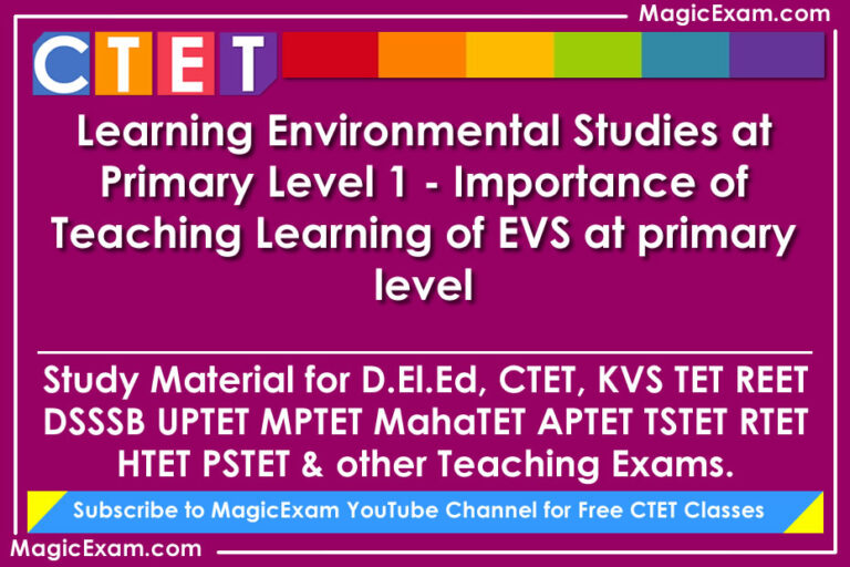 Learning Environmental Studies at Primary Level 1 - Importance of Teaching Learning of EVS at ...
