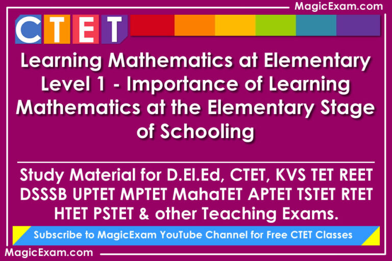 Learning Mathematics at Elementary Level 1 - Importance of Learning Mathematics at the ...